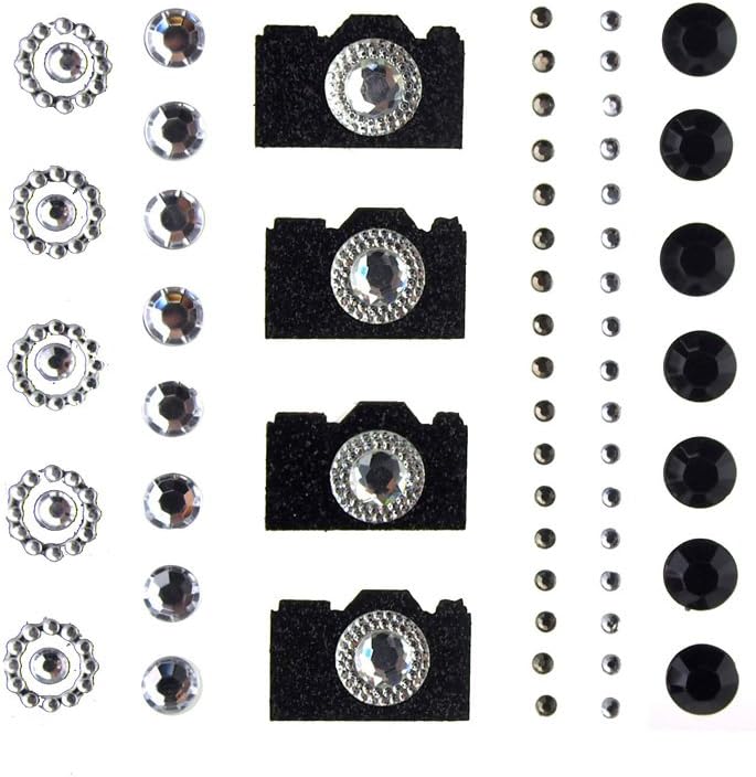 Amazon.com: Homeford Self-Adhesive Rhinestone Camera & Gems, 1-Inch, 26 ...