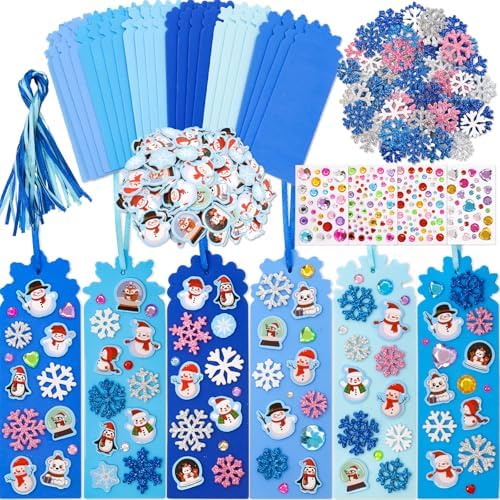 Amazon.com: Snowflake Bookmark Craft Kits for Kids DIY Christmas Foam ...