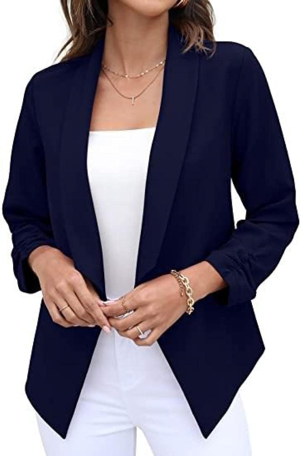Blazer Femme Chic Et Elegant, Costume Blazer Femme Bleu Marine Bouton ...