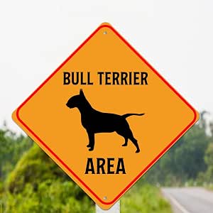 Amazon.com: Warning Bull Terrier Area Metal Tin Sign Bull Terrier Sign ...