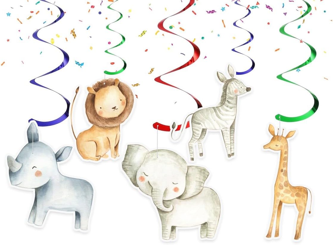 Amazon.com: 10 PCS Jungle Animals Streamers Pack - Wild Safari ...