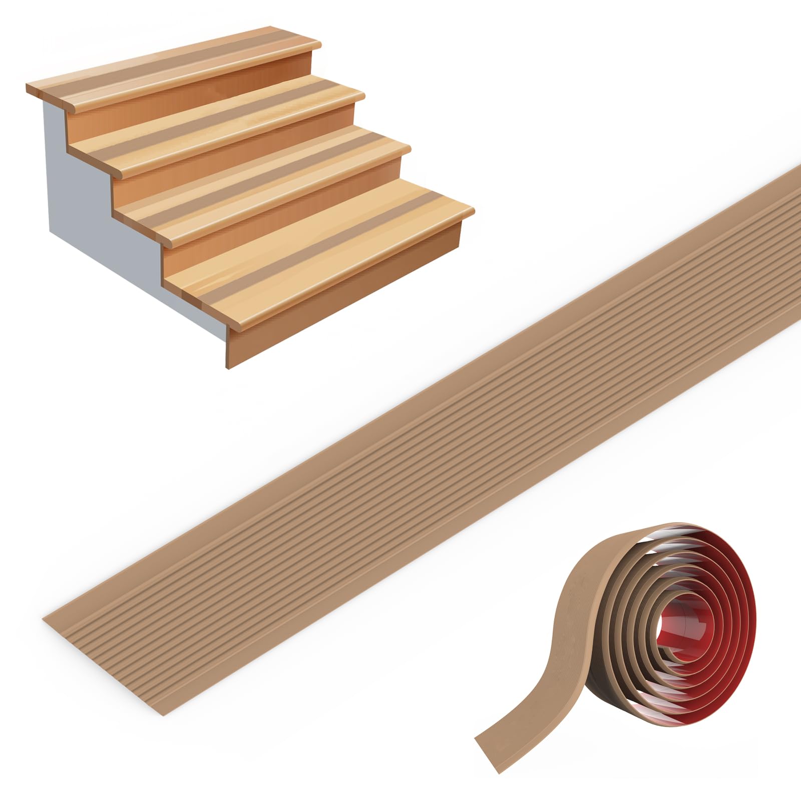 Anti Slip Stair Treads 2x39.6in - Suitable for Outdoor/Indoor, Easy to ...