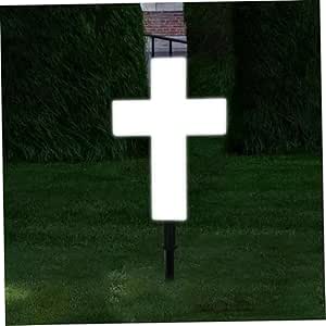 Ckuakiwu Stake Lights, 57CM Solar LED Cross Shaped Memorial Light ...