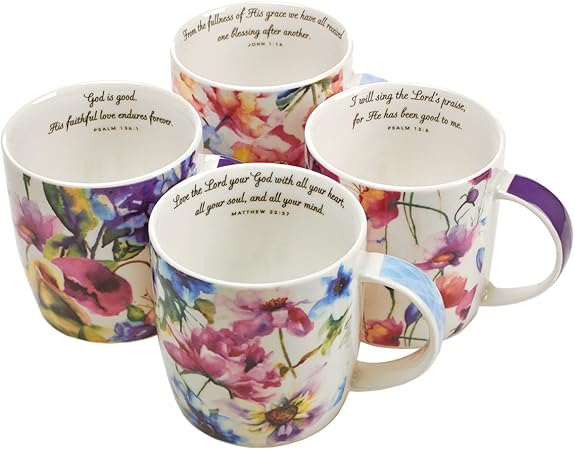 Amazon.com: Christian Art Gifts Ceramic Coffee/Tea Mug Set for Women ...