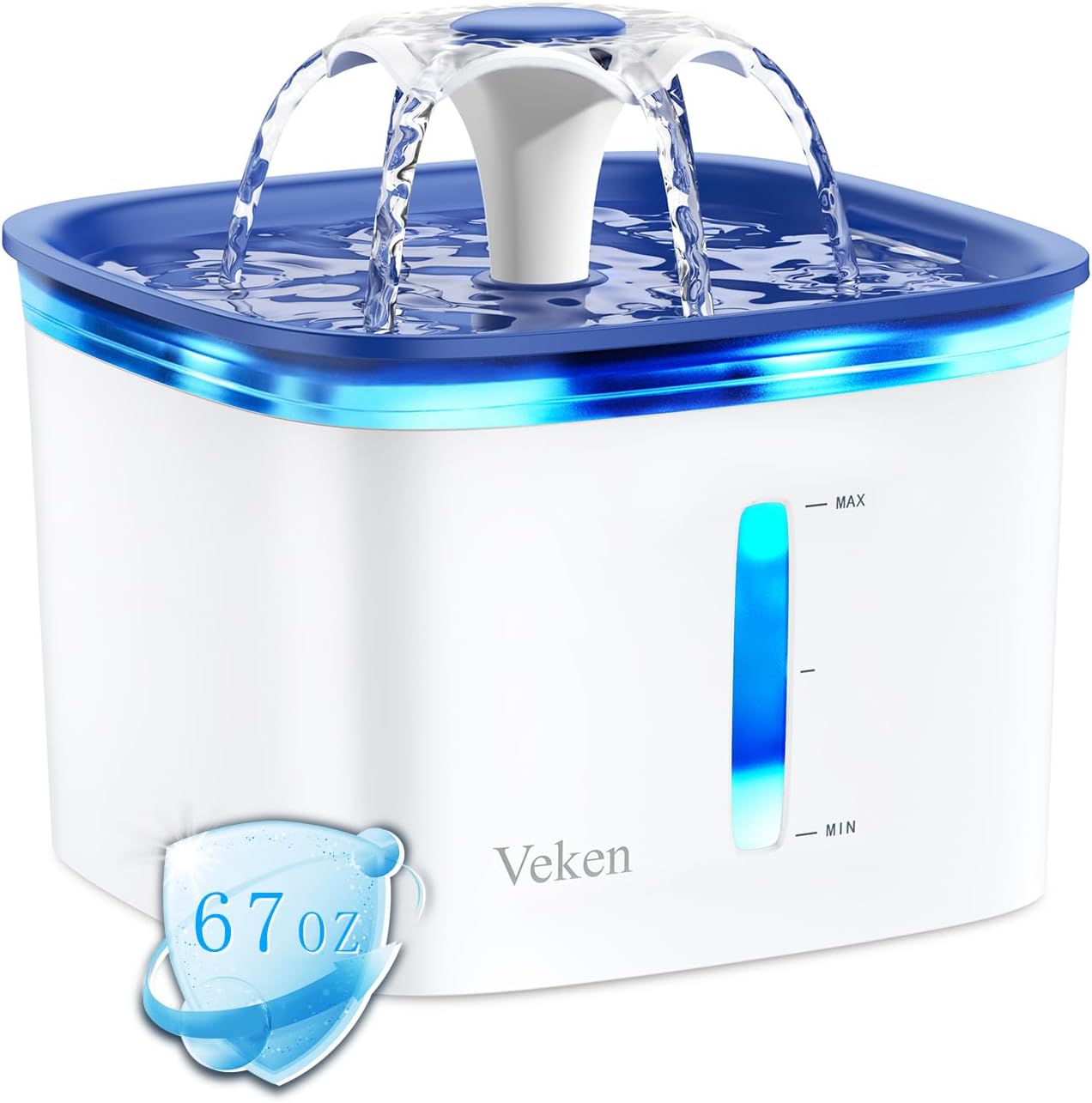 Pet Supplies : Veken 67oz/2L Pet Fountain, Automatic Cat Water Fountain Dog Water Dispenser with ...