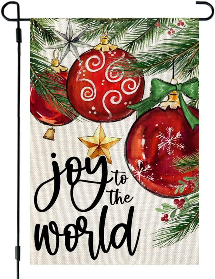 Amazon.com : CROWNED BEAUTY Christmas Garden Flag 12x18 Inch Double ...