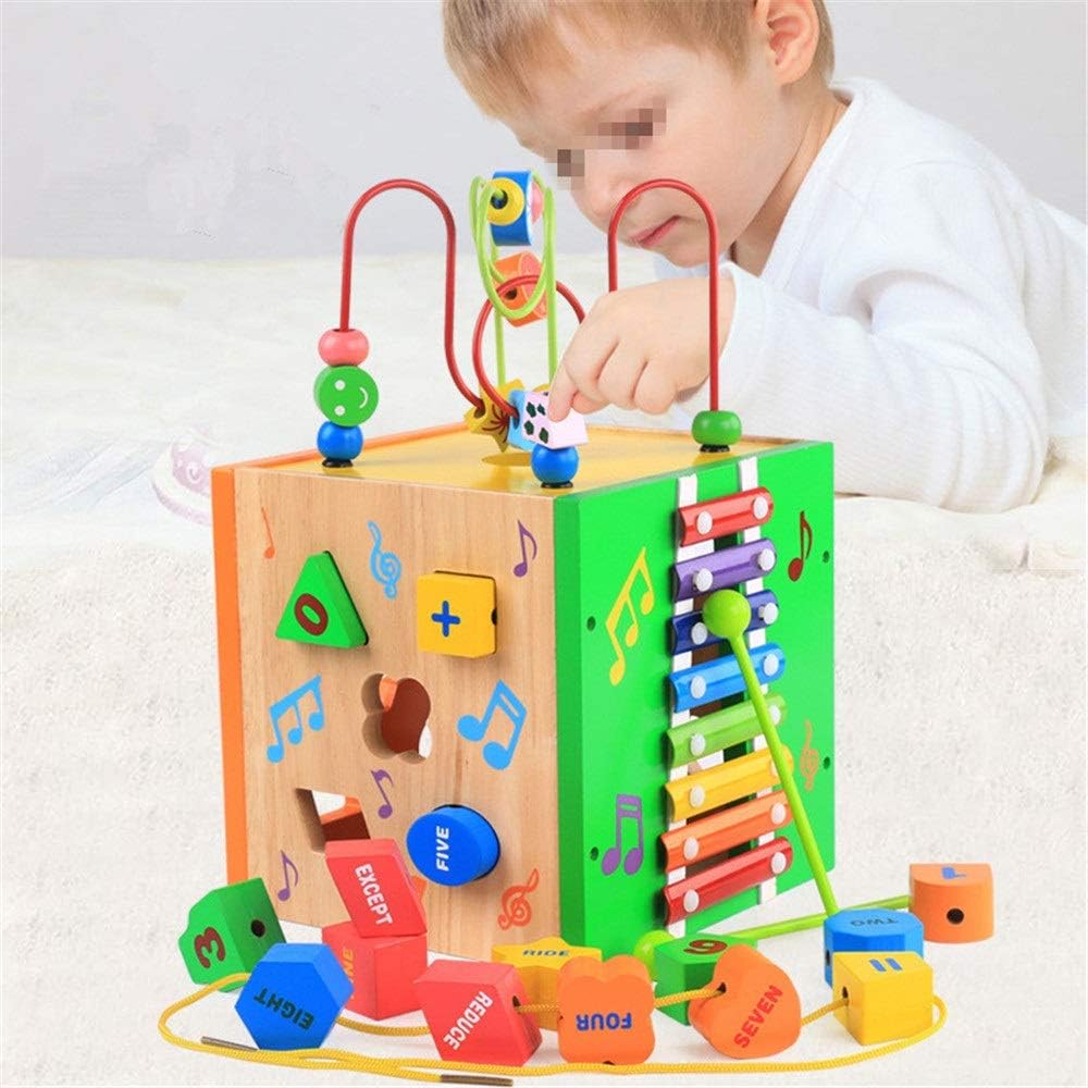 Amazon.com: Yuybei Toy Bead Maze Activity Cube Play Center for Kids ...