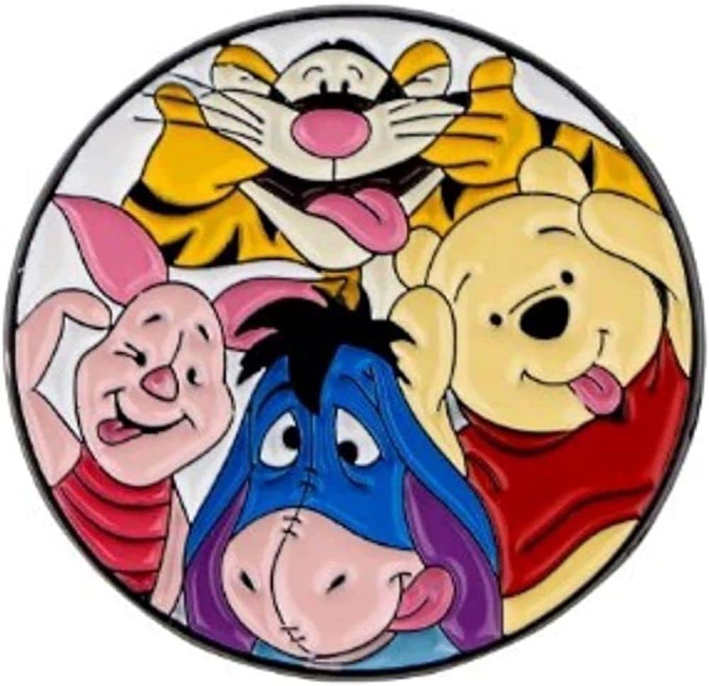 Amazon.com: Winnie Cartoon Pooh And Friends Round Metal Enamel 1.2 ...