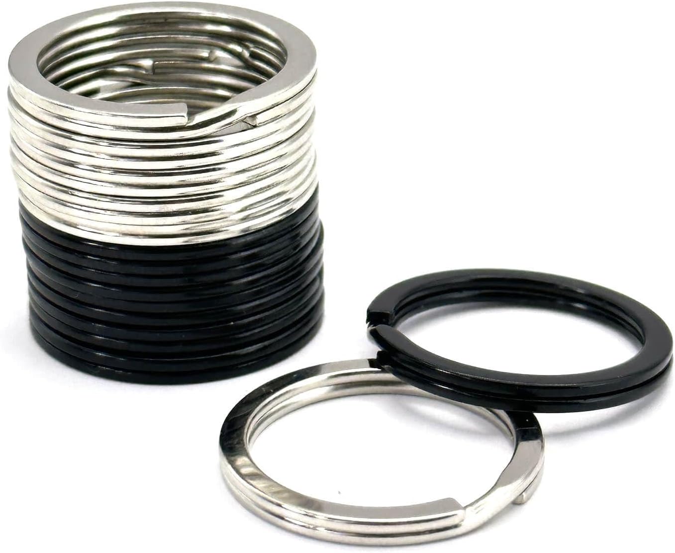 Amazon.com: 12 Pcs Metal Key Rings for Men Women,25 mm/1 Inch Flat O ...