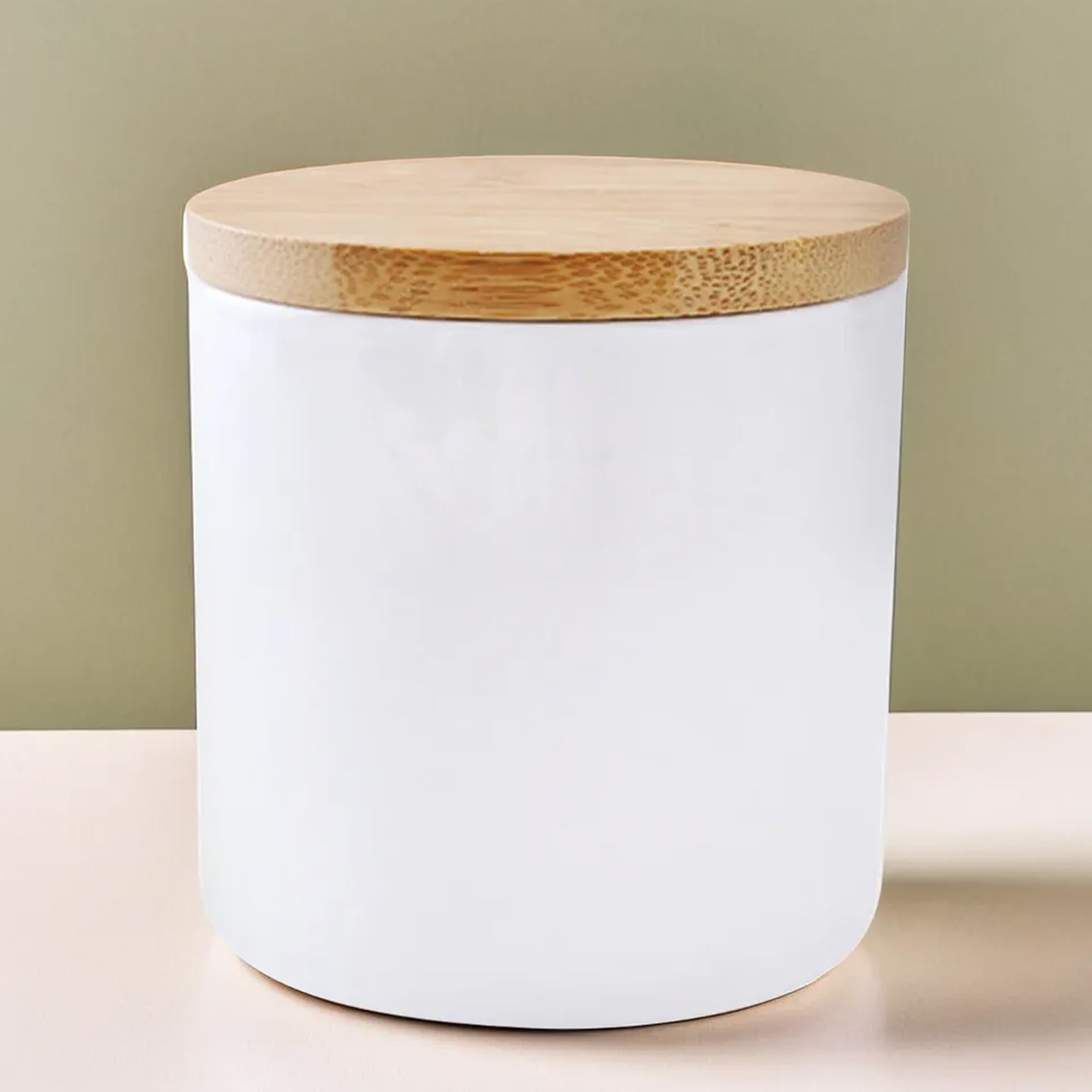 WOOD ART STORE Wooden Round Salt Box With Spoon | Salt Container With ...