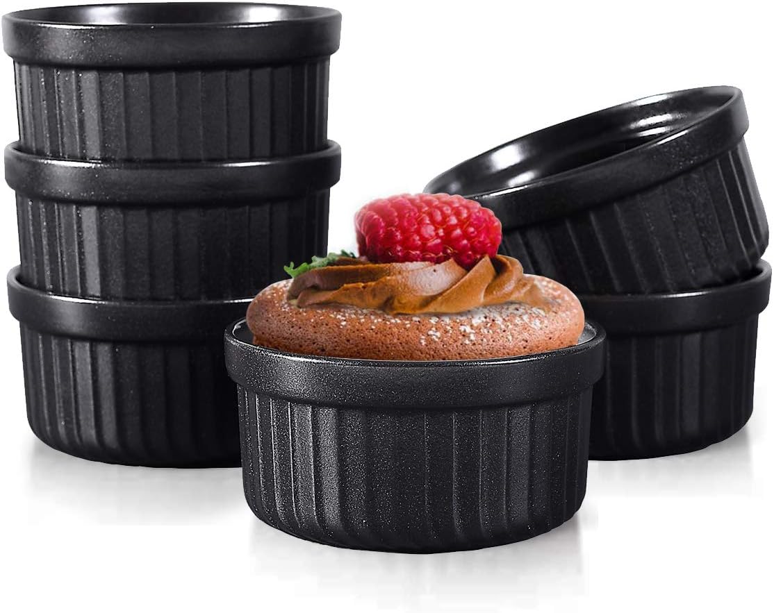 Amazon.com: Yachi Ceramic Ramekins 4oz set of 6,Porcelain Ramekins Oven ...