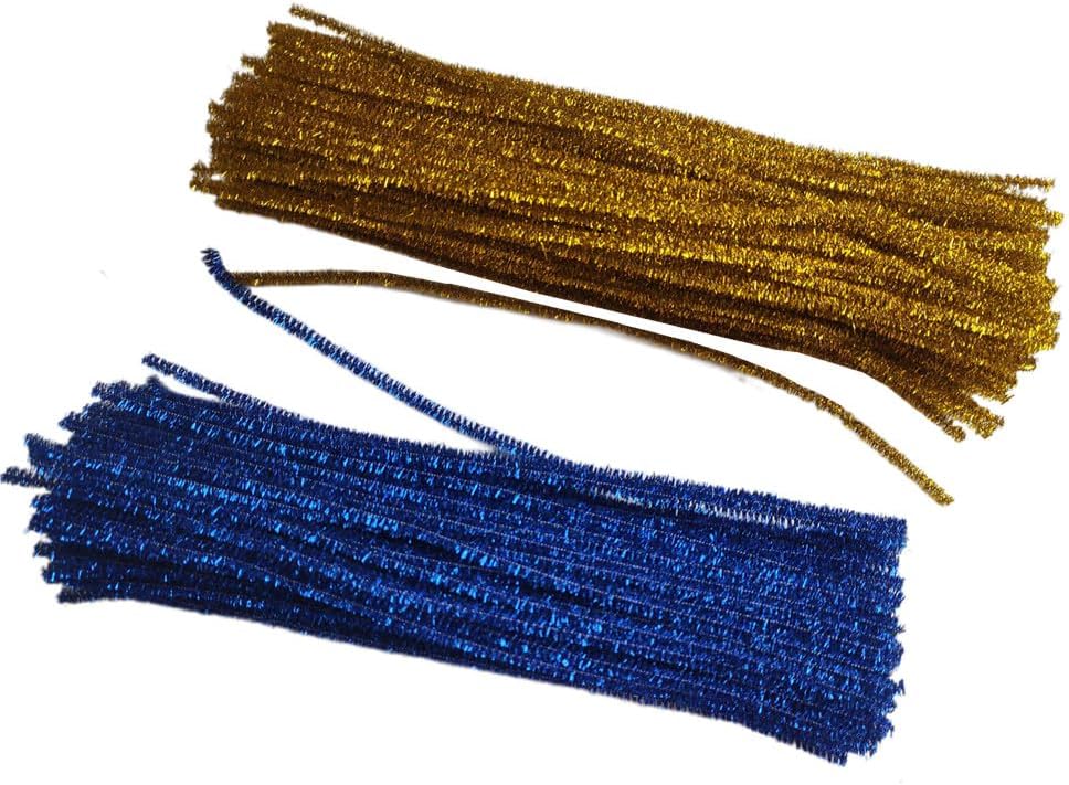 Amazon.com: 200 Pcs Shiny Tinsel Chenille Stems Sparkle Metallic Pipe ...