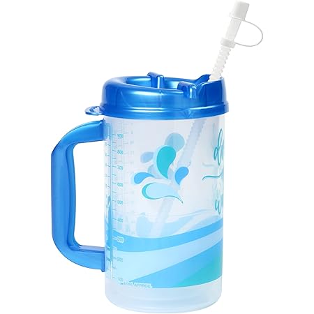 Amazon.com: 32 oz Insulated Cold Drink Hospital Mug with Blue Lid ...