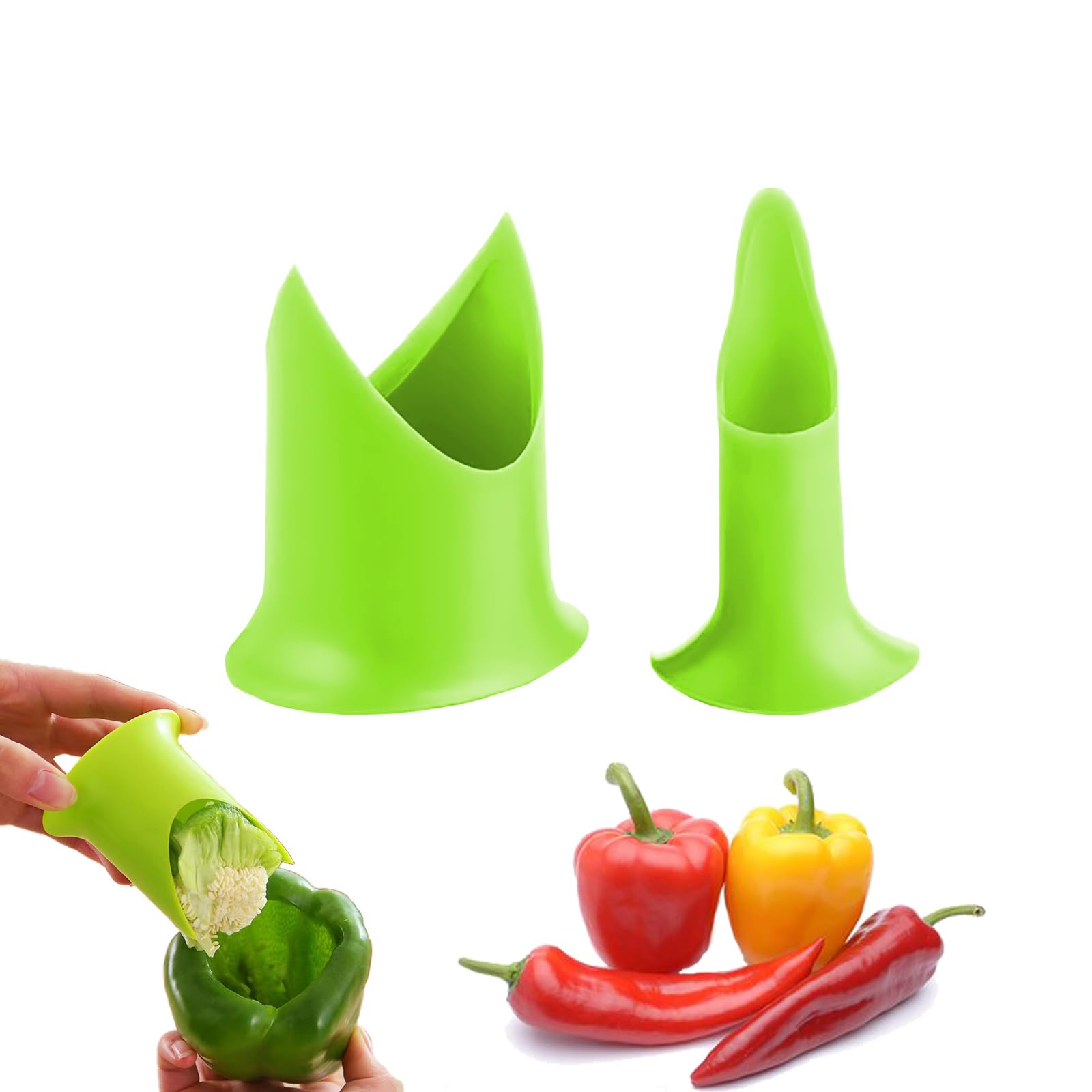 Amazon.com: Pepper Corer, 2 in 1 Bell Peppers Seed Core Remover, Fruit ...