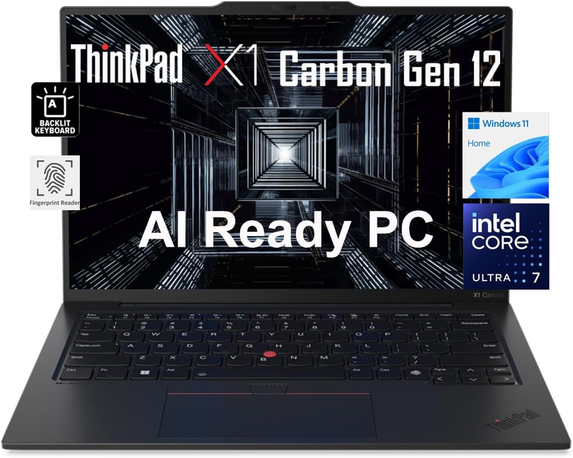 Amazon.com: Lenovo Gen 12 ThinkPad X1 Carbon Laptop (14" FHD+ ...