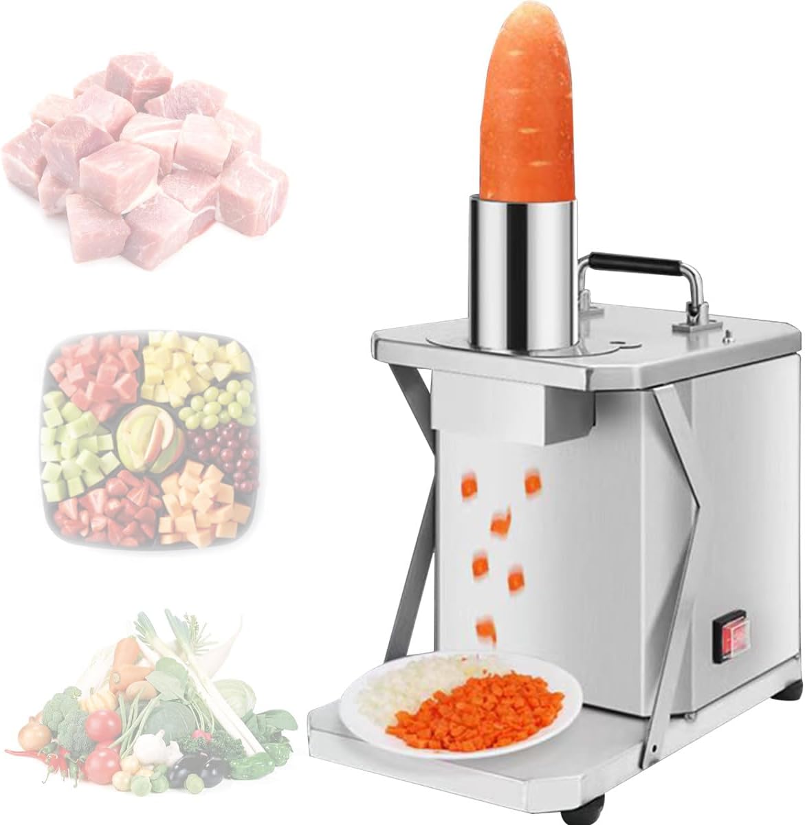 Electric Vegetable Dicer Slicer, Commercial Vegetable Chopper Automatic Fruit Dicing Machine ...