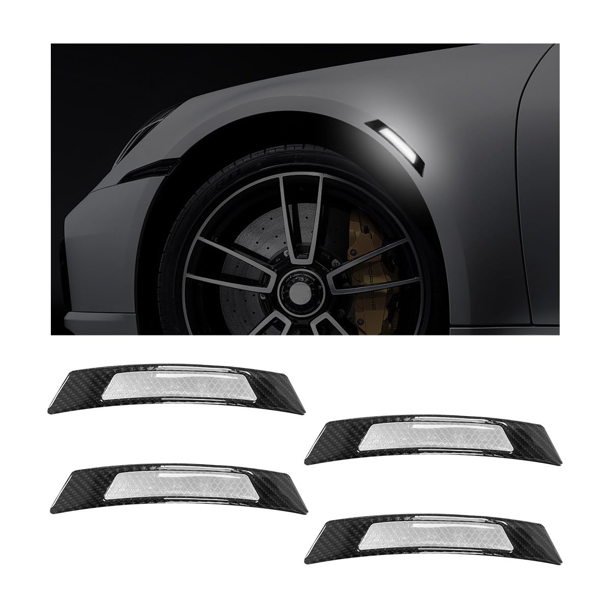 Amazon.com: Dickno 4 PCS Car Reflective Trim Side Marker Stickers ...