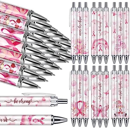 Amazon.com : Zhanmai 24 Pieces Breast Cancer Awareness Ballpoint Pen ...