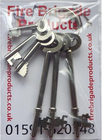 FIRE BRIGADE PRODUCTS Set of 6 Fire Brigade Keys - Comprises of FB1K ...