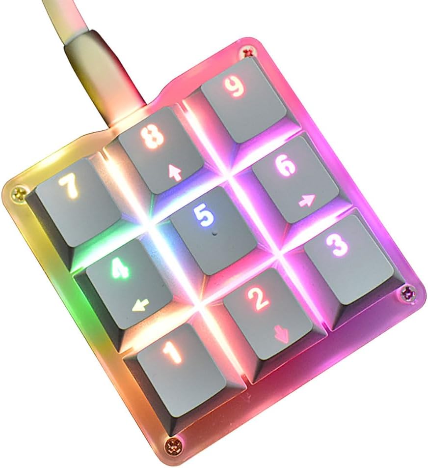 Amazon.com: Macro Keypad 9 Keys Mechanical Keyboard Backlit Portable ...