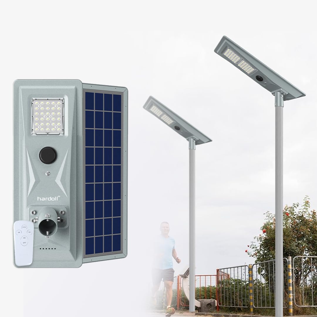 hardoll Solar Street Light 100W with Remote Control Cool White ...