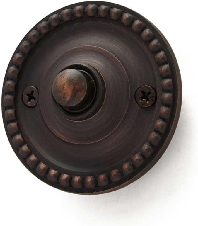Casa Hardware Traditional Style Solid Brass Metal Round Doorbell with ...