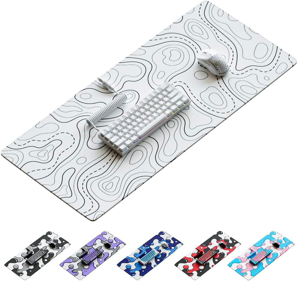 Kraken Keyboards DRIP XXL White Topographic Gaming Mouse Pad ...