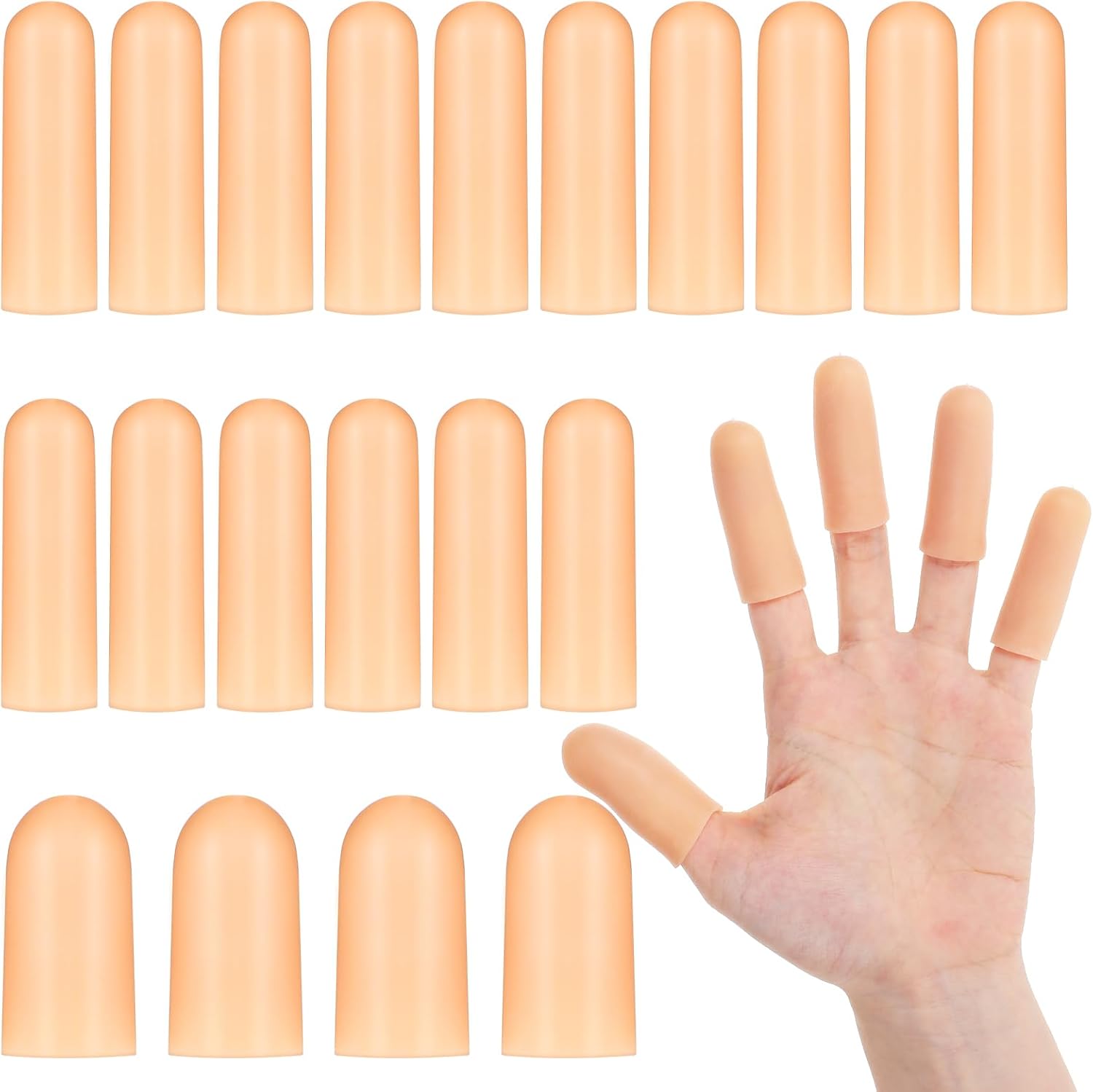 Amazon.com: Qianyu 20Pcs Gel Finger Cots Finger Sleeves Covers Silicone ...