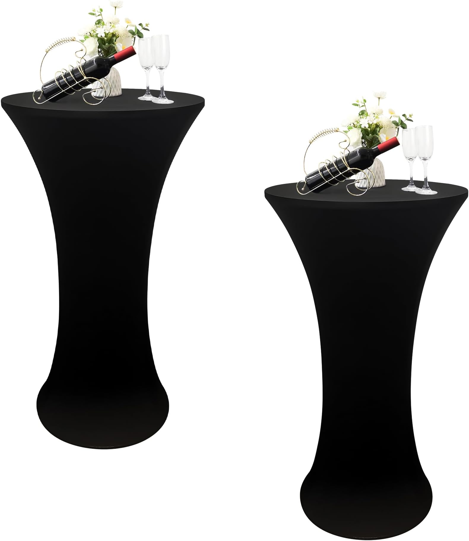 Amazon.com: TC LUDUAN 2 Pack 24x43 Inch Black Spandex Cocktail Table ...