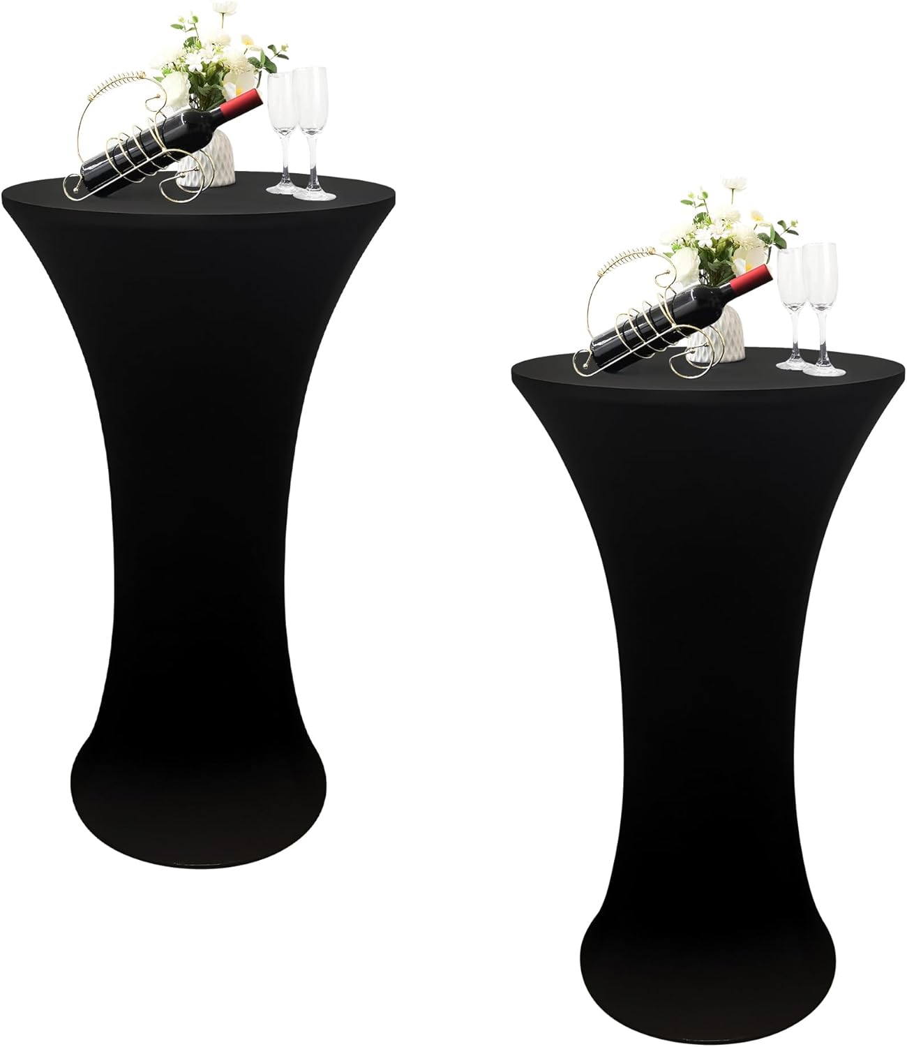 Amazon.com: Nacuci 2PCS 24x43 Inch Round Fitted Cocktail Table Cover ...