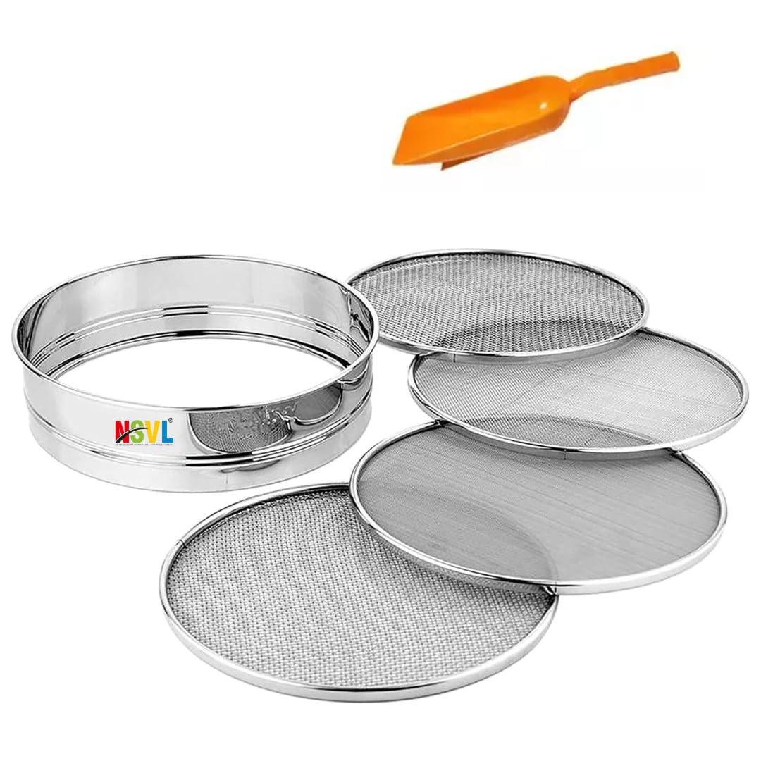 Buy NSVL Stainless Steel 4 in 1 Interchangeable Sieve/Chalni 1 Unit ...