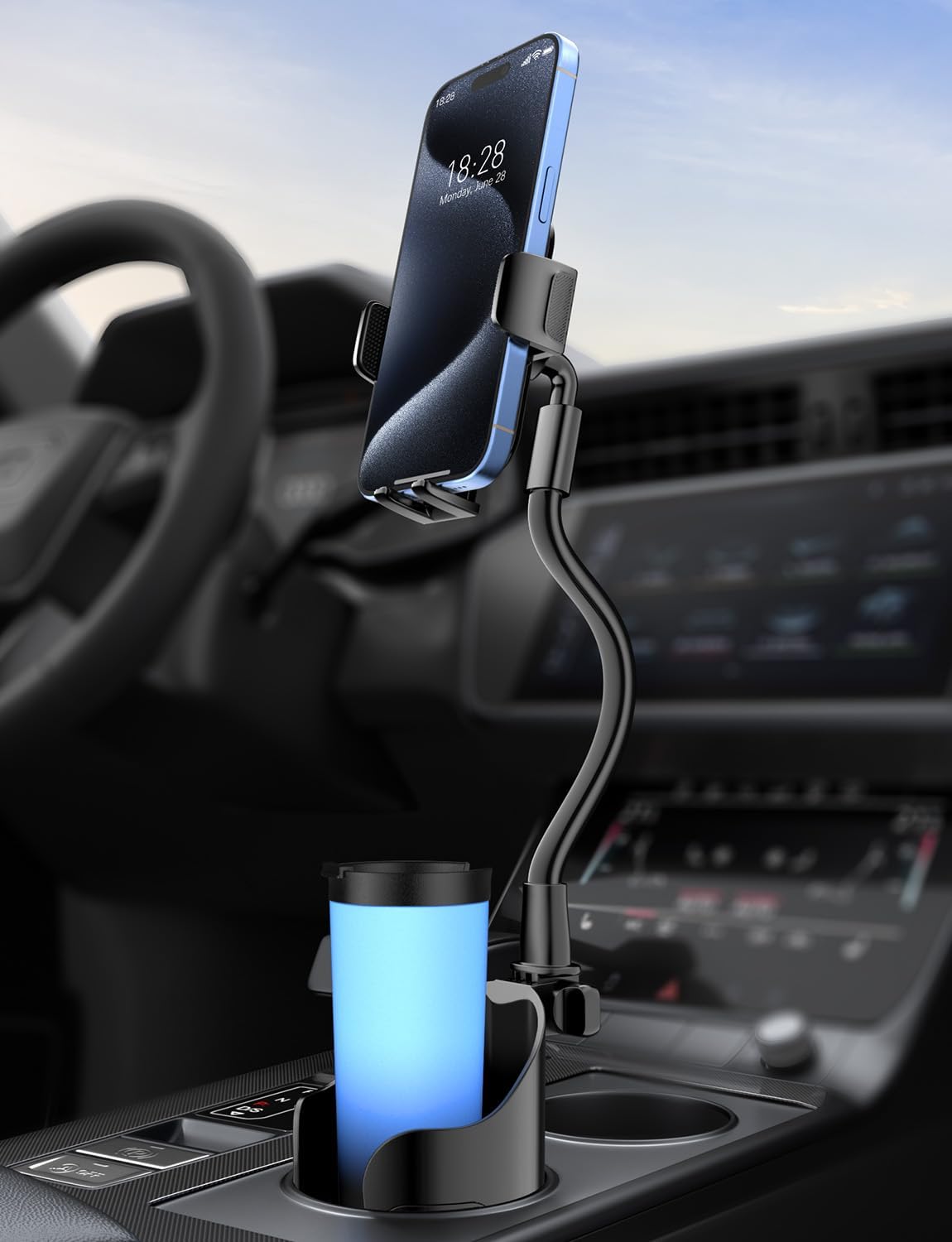 Amazon.com: Gooseneck Phone Holder for Car Cup: [Bottle Friendly] Cell ...