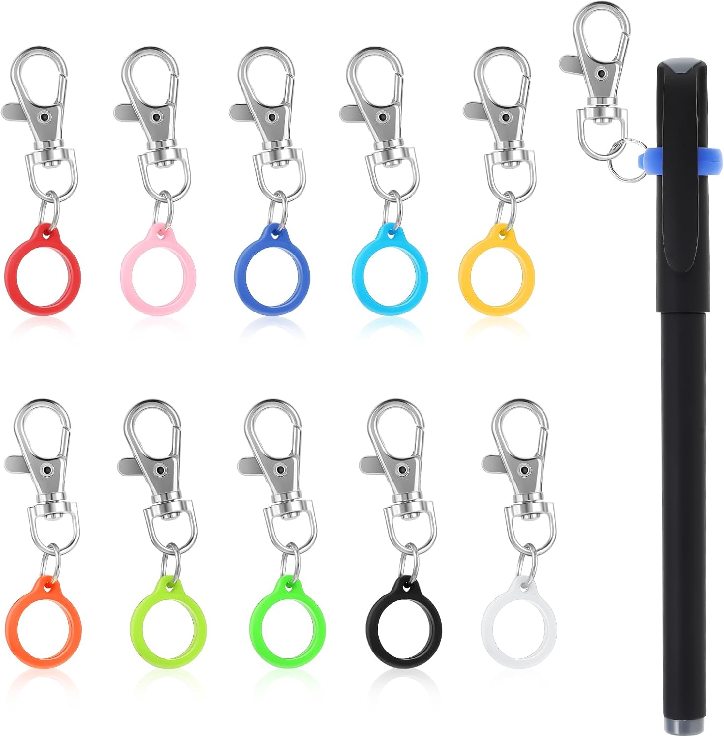 Amazon.com: Andibro 10 Pcs Silicone Pen Holder Clip, Colorful Clips ...