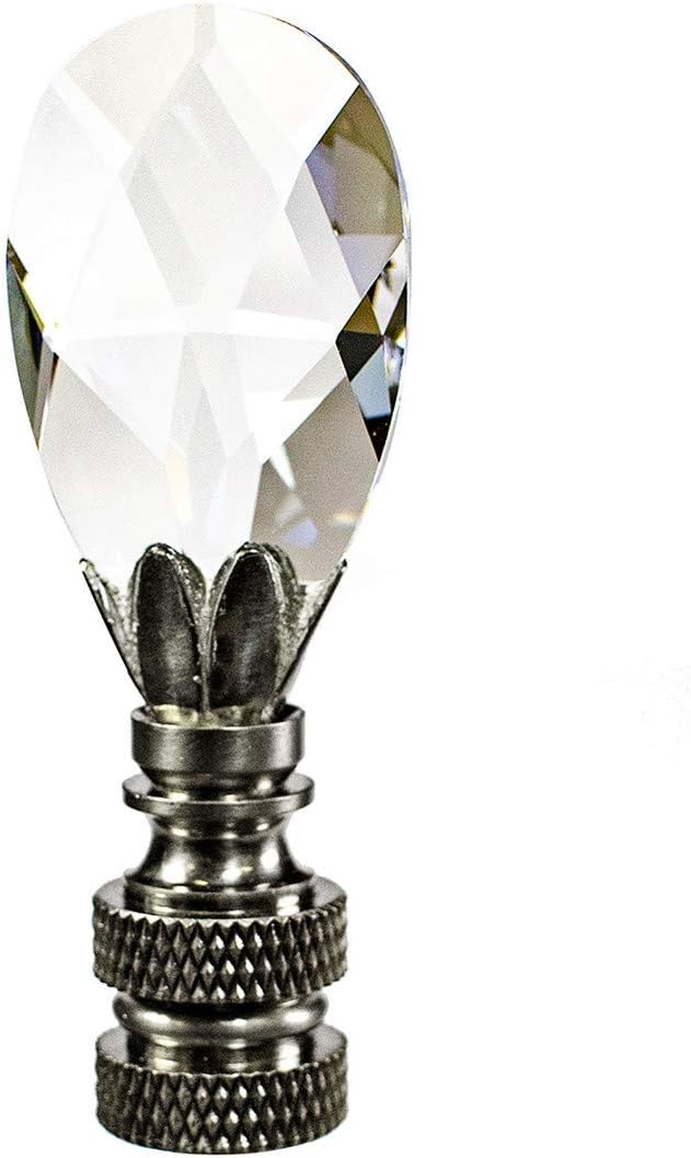Swarovski Crystal Small Teardrop Nickel Base Lamp Finial 2.25" h ...