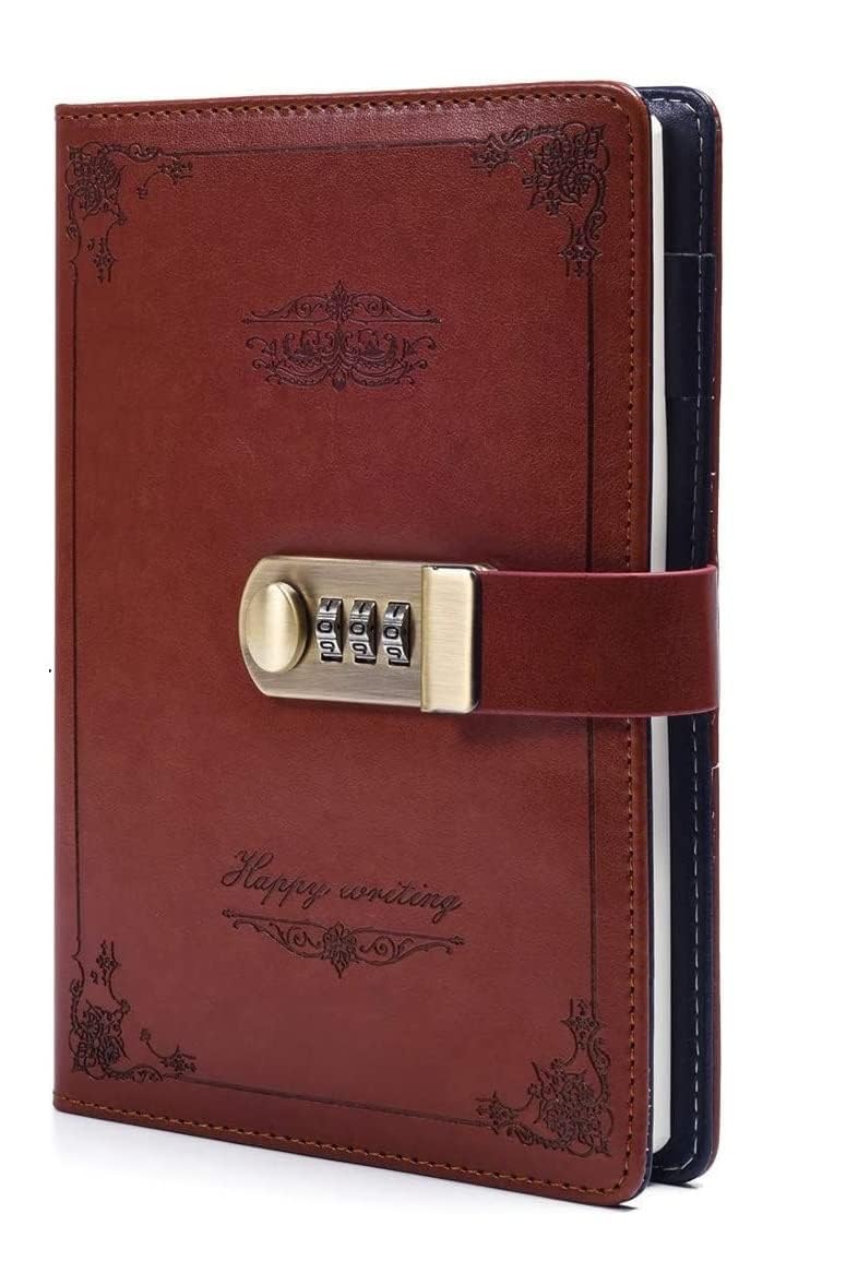 Diary with Lock, A5 PU Leather personal diary with Lock 200 Pages(100 Sheets), Lock Journal ...