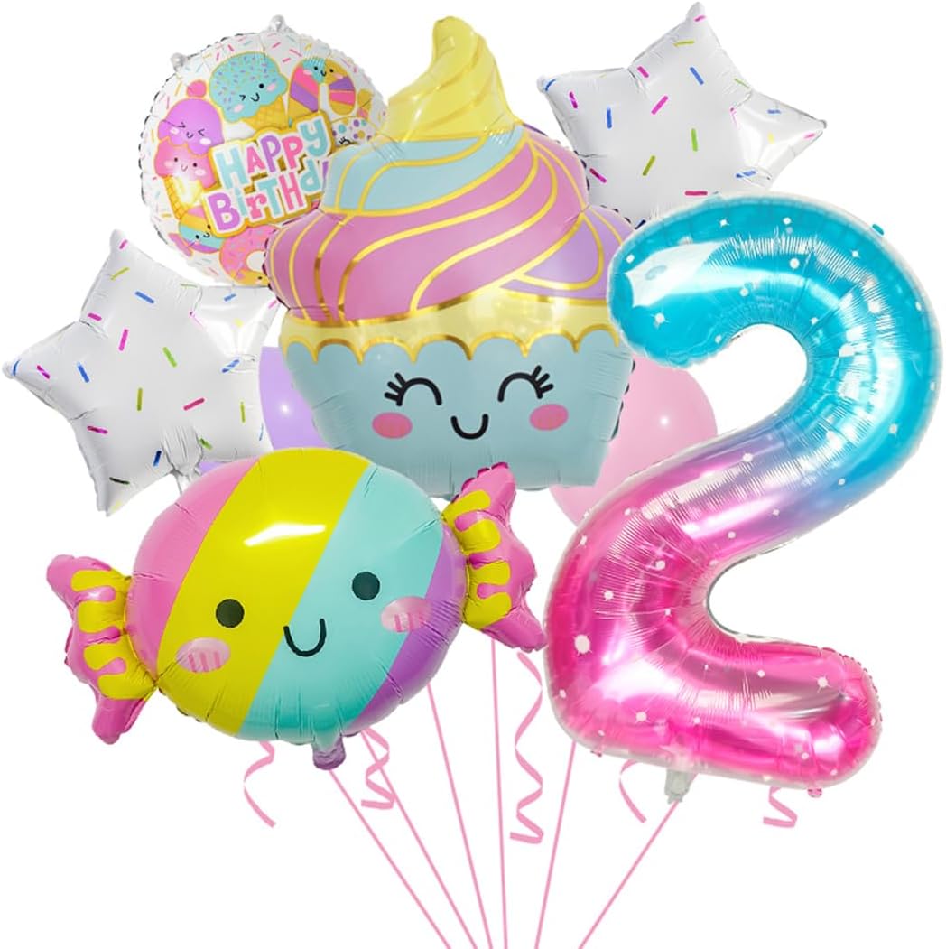 Amazon.com: 10pcs Candy Balloons Huge Number Balloons Ice Cream Sweets ...
