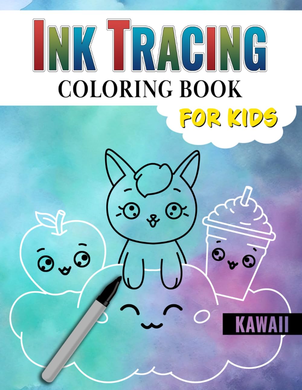 Ink Tracing Coloring Book for Kids: Kawaii - Explore the World of Cute ...