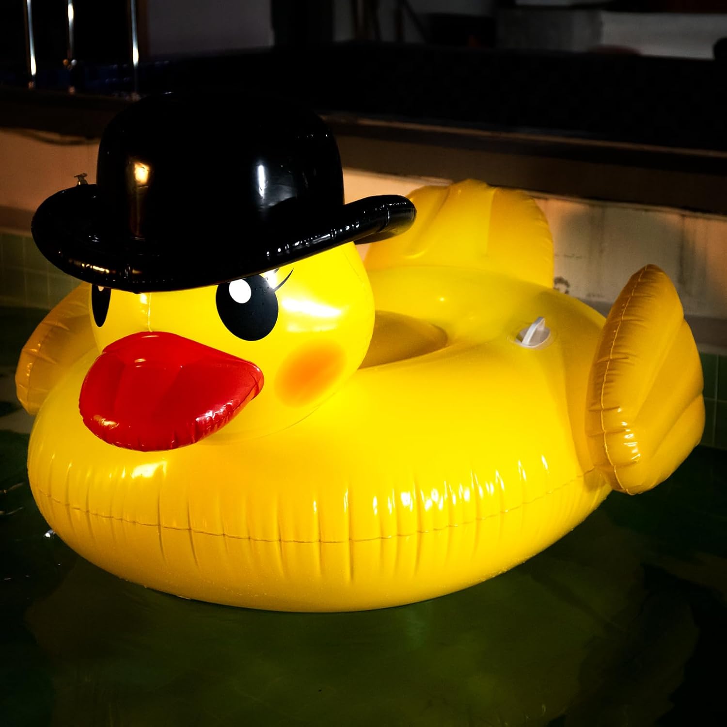 Amazon.com: Inflatable Big Yellow Duck Pool Floats with Lights Pool ...