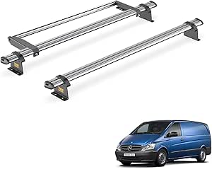 Van Guard Roof Rack for Mercedes Vito (2003-2014) 2 Steel Roof Bars ...