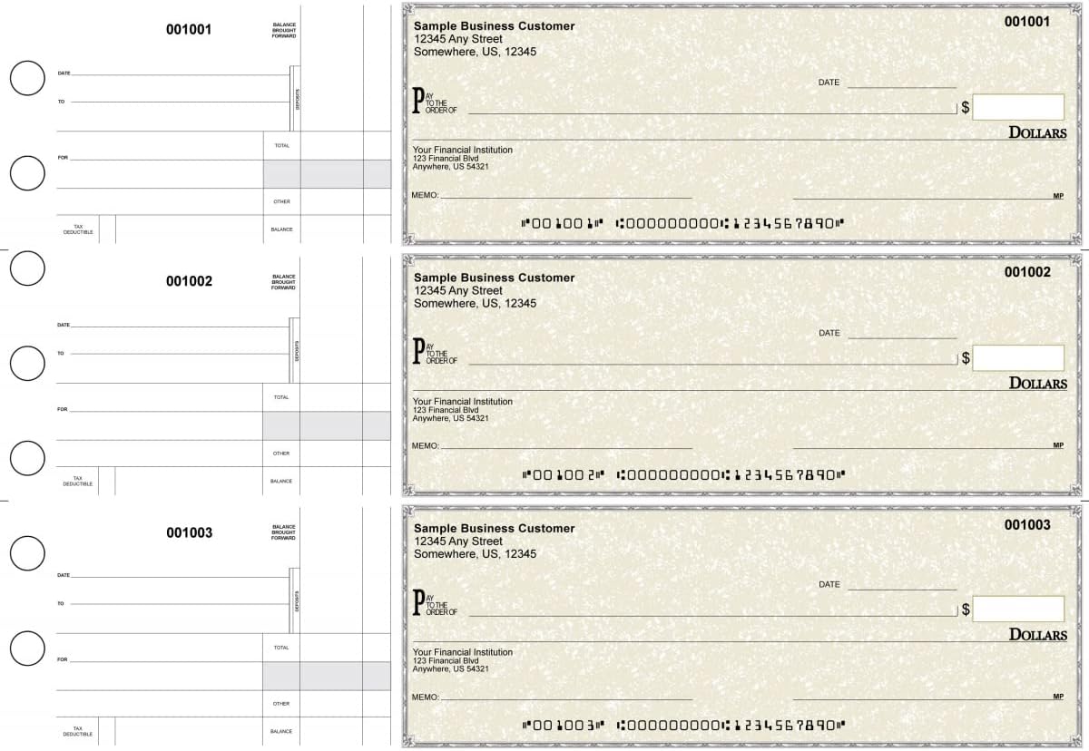 Amazon.com : ABC Compact Size Checks, 3-On-A-Page with Side-Tear ...