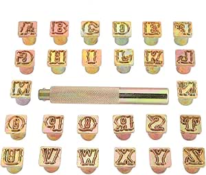 Juego de Punzones de Sello de Metal de 13Mm, Sellos para Cuero, Kit de Estampado de Metal ...