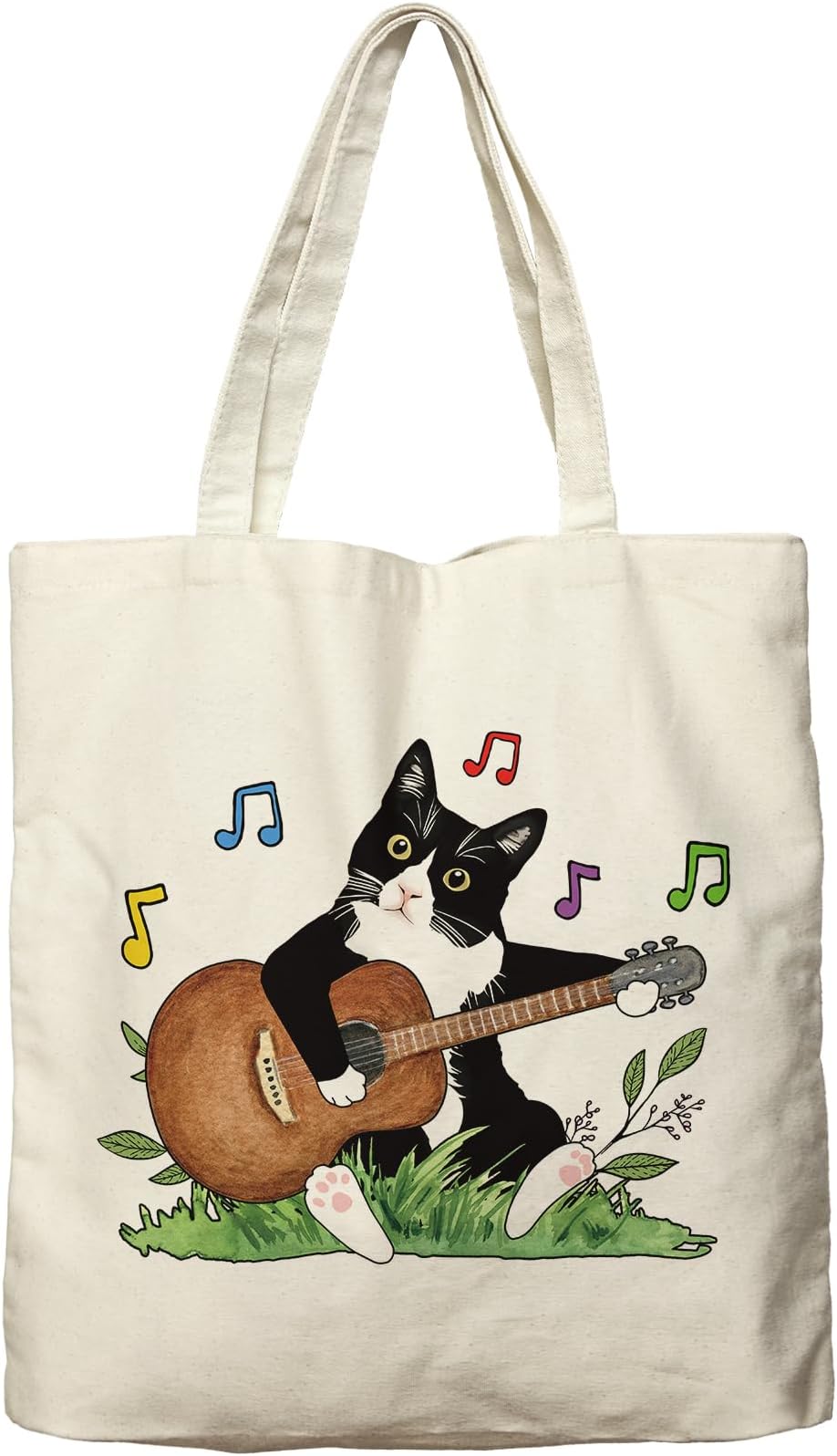 Amazon.com: Dlzdn Music Cat Canvas Tote Bag For Women Aesthetic Funny ...