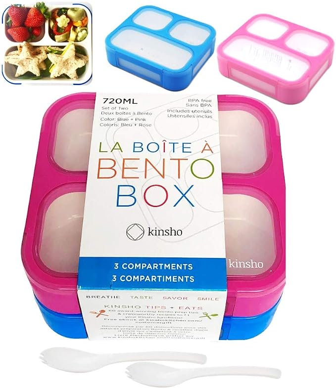 Amazon.com: kinsho Bento Box for Kids, Toddler Lunch-Box for Small Boys ...