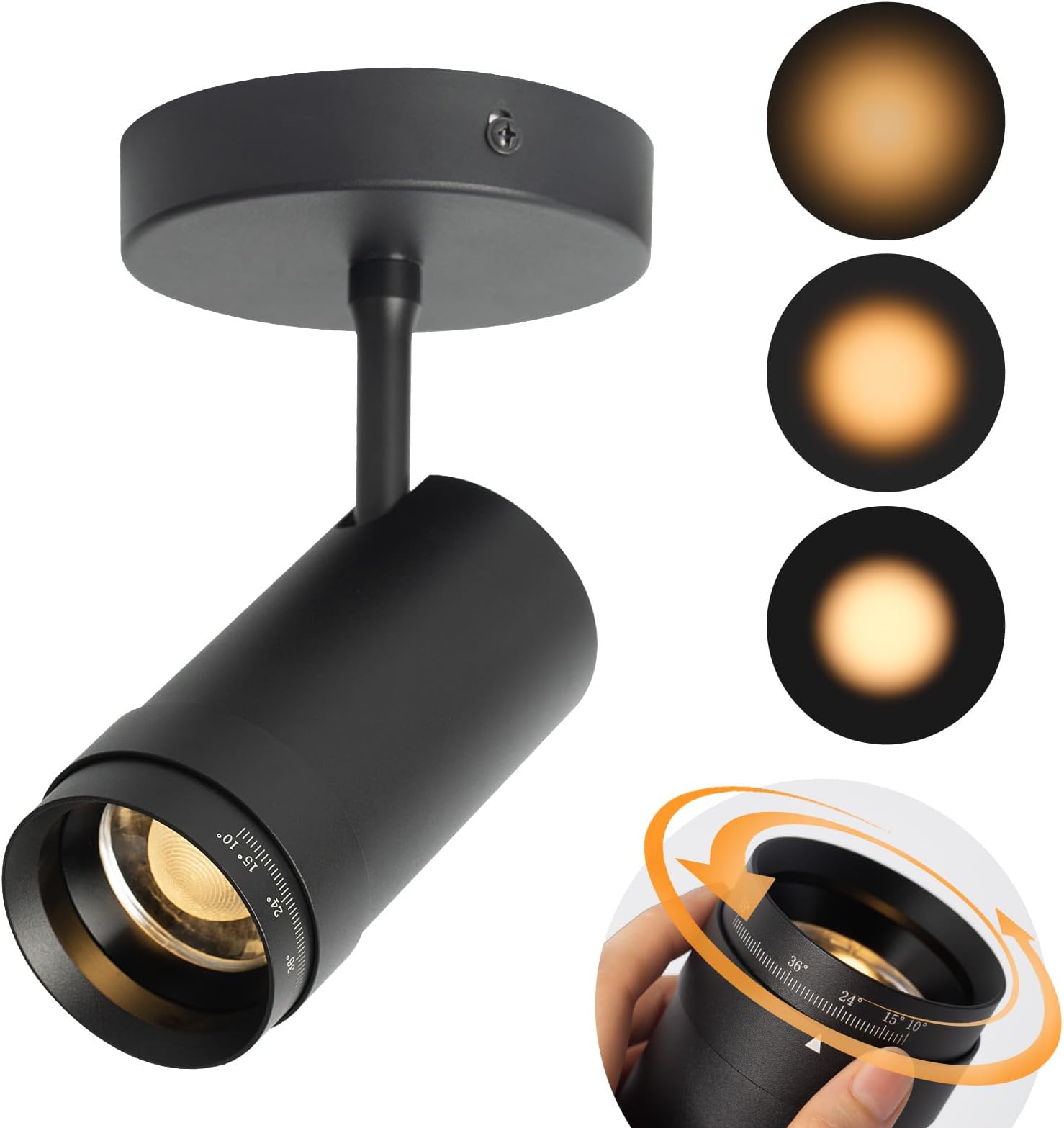 Aisilan LED Zoomable Ceiling Spotlight Indoor 7W Dimmable Adjustable ...