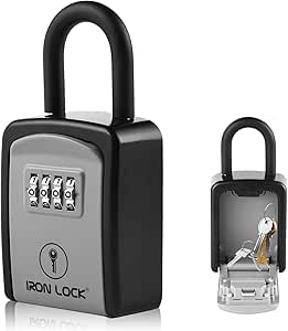Amazon.com : Iron Lock® - Key Lock Box Portable with Removable U ...