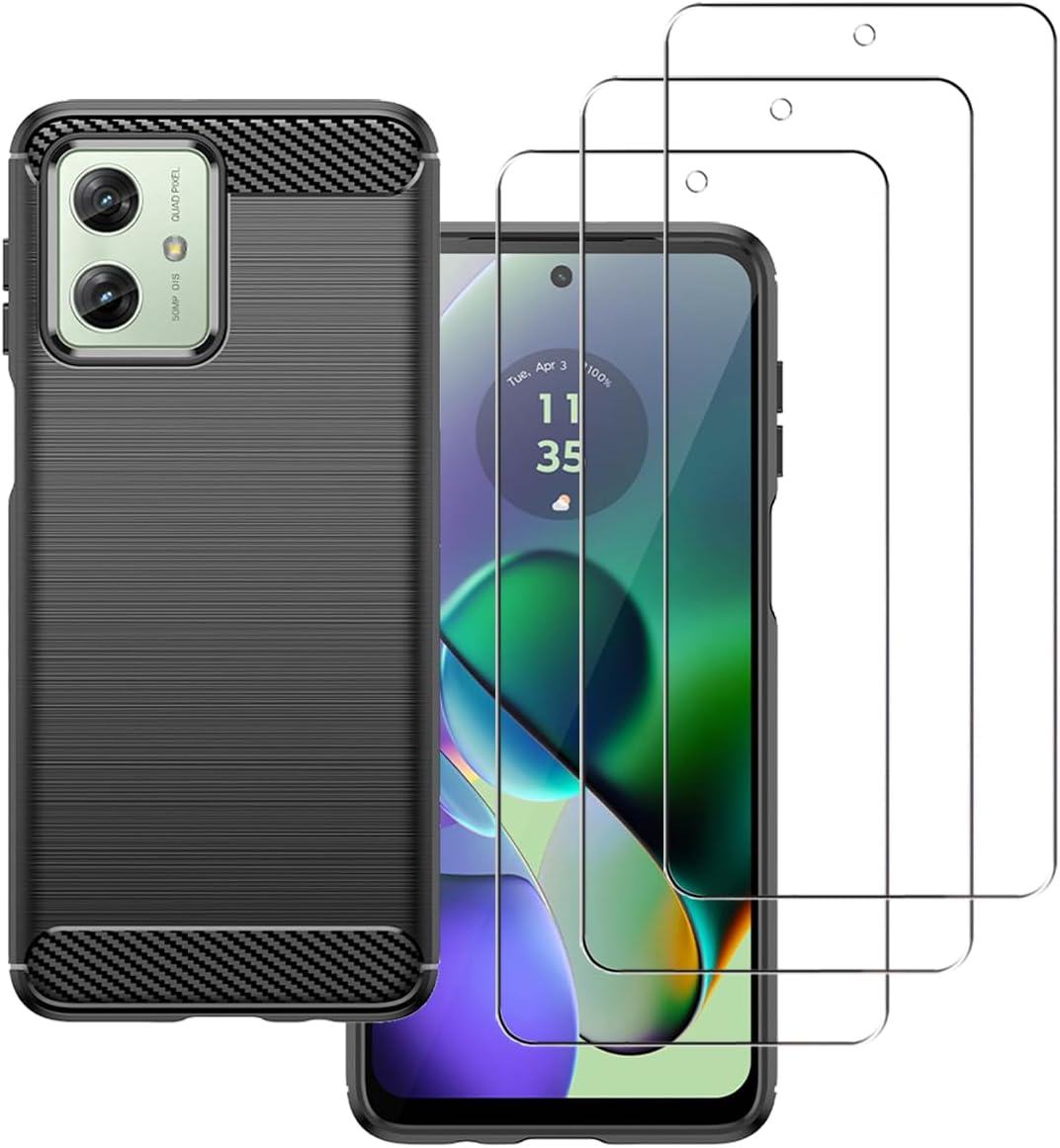 carinacoco Case for Motorola Moto G54 5G with 3 Tempered Glass Screen ...