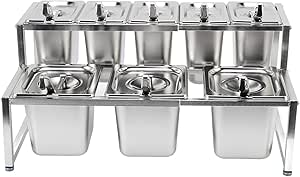 Amazon.com: Condiment Dispenser Station, Stainless Steel Large ...