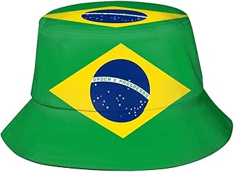 Amazon.com: YUZEKABZ Brazil Flag Bucket Hat Unisex Brazil Brazilian Hat ...