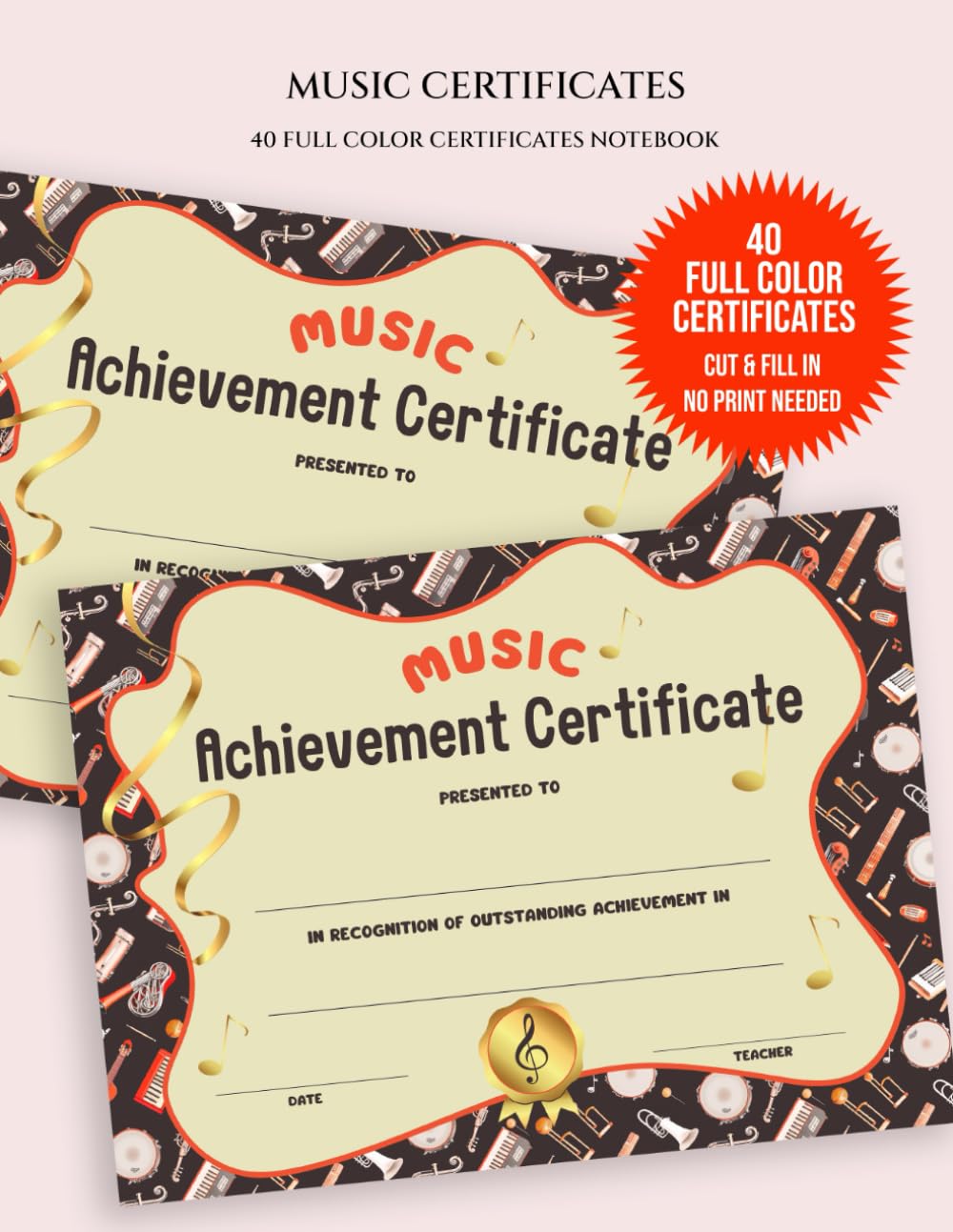 Music Certificates for Kids: Colorful Music Appreciation Certificate ...