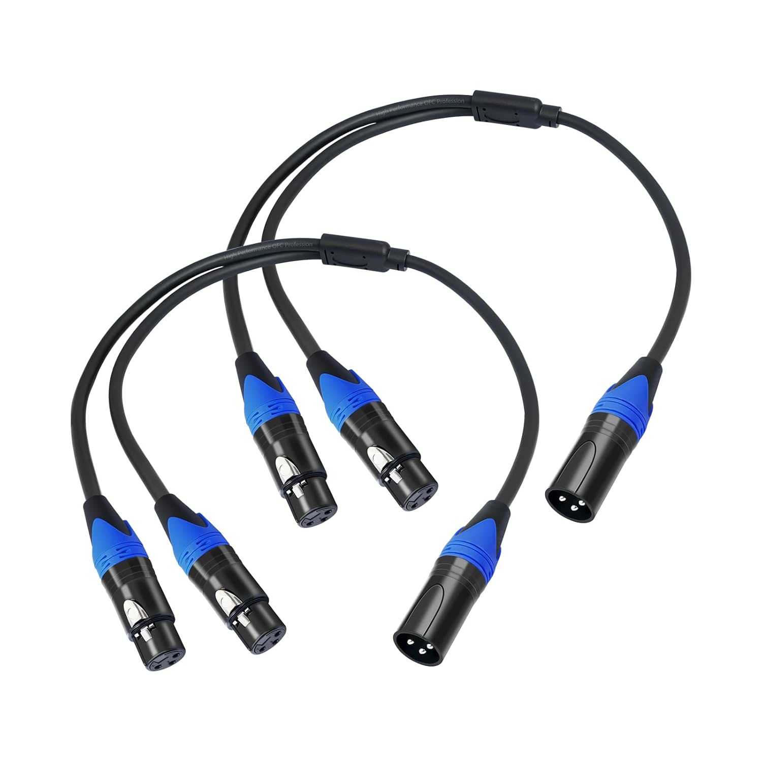 Amazon.com: 1 Male to 2 Female XLR Y Splitter Micrphone Cable, 3pin XLR ...